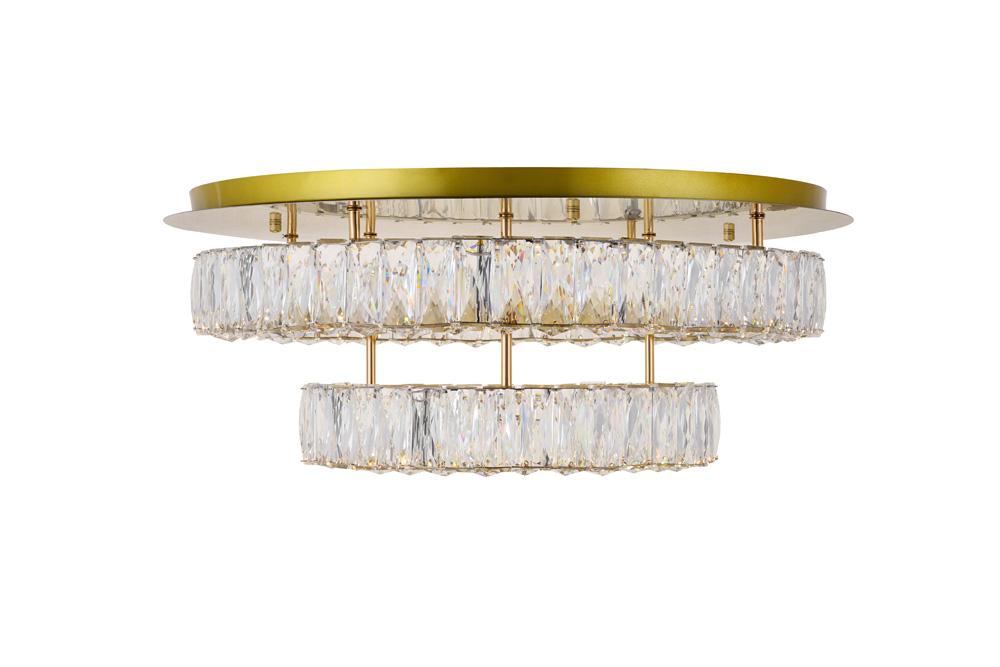Elegant Furniture & Lighting - Monroe LED light gold Flush Mount Clear ...