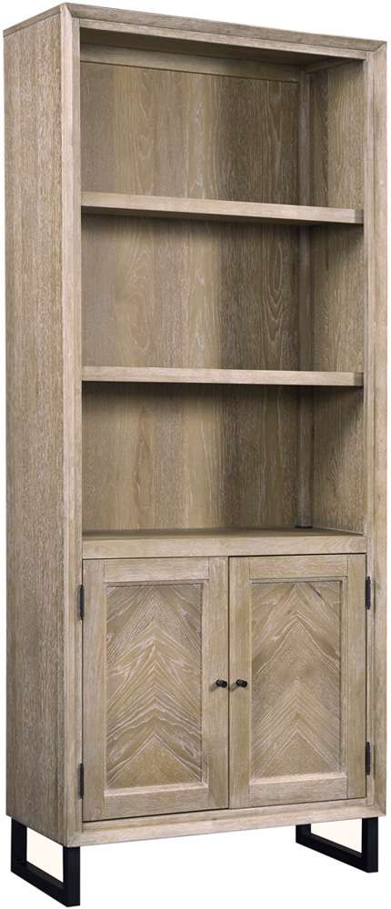 Emery Park - Harper Point Door Bookcase in Bleached Khaki Finish - IHP ...