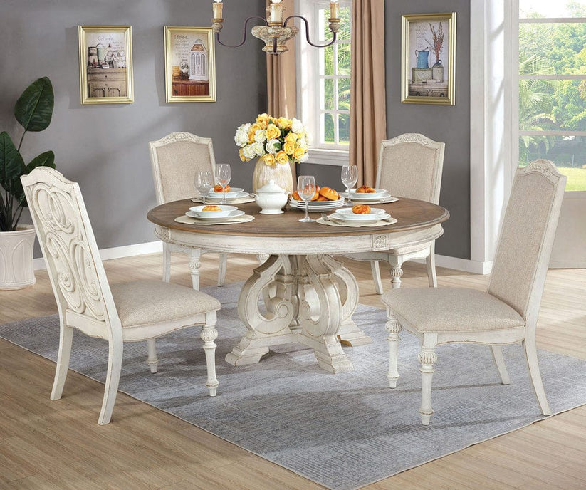 Furniture of America - Arcadia 5 Pc. Round Dining Table Set in Antique ...
