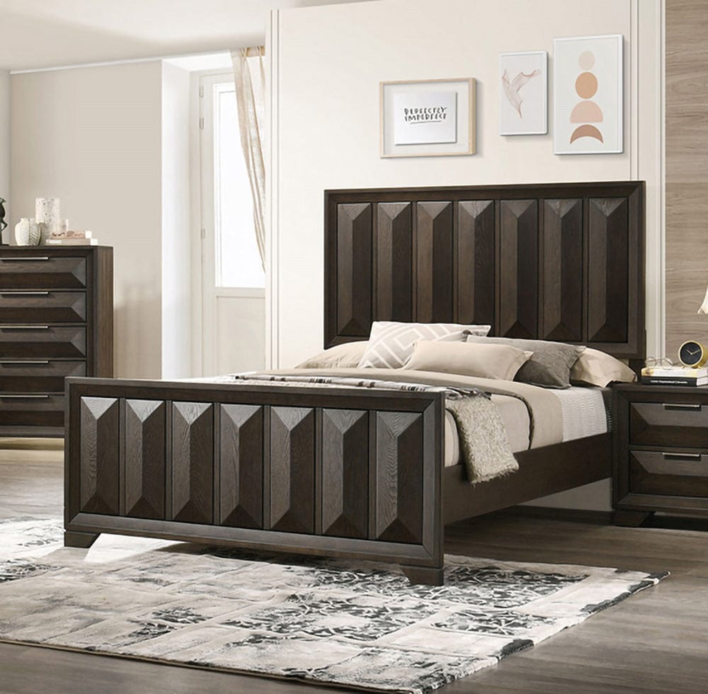 Furniture of America - Hexham E.King Bed in Espresso - FM7232BR-EK-BED ...