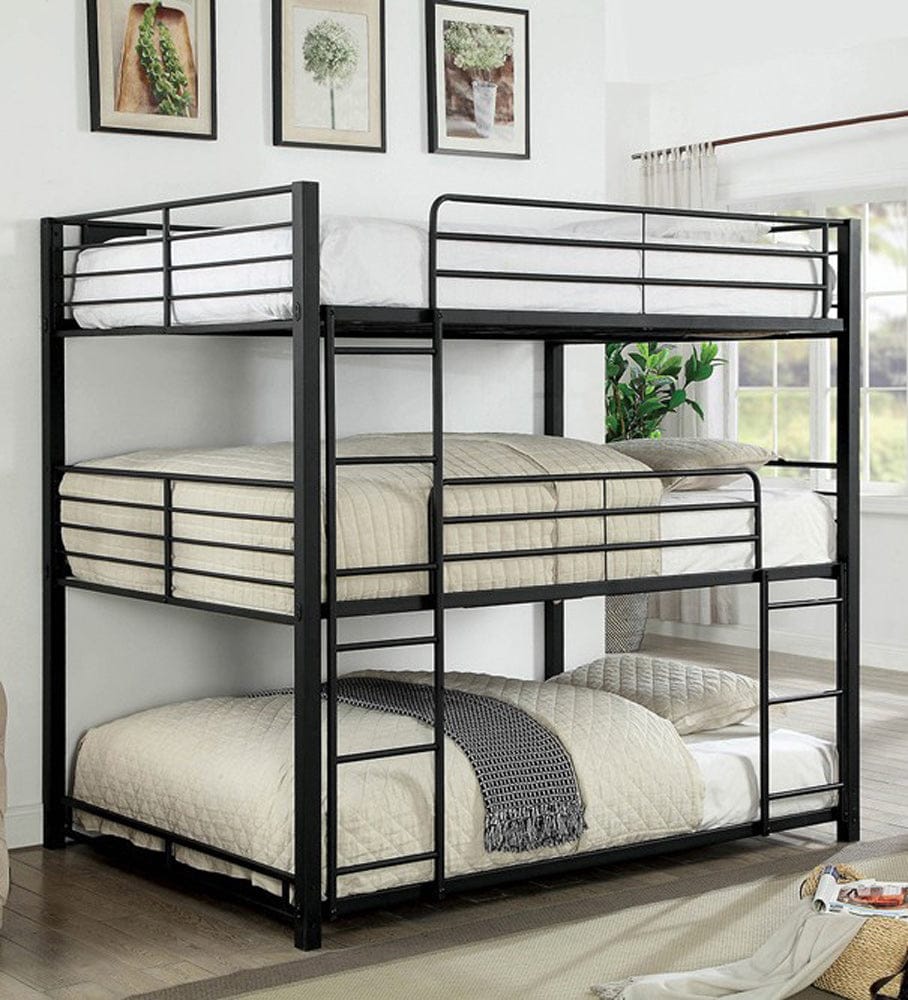 Furniture of America - Olga I Full Triple Decker Bed in Sand Black - C ...