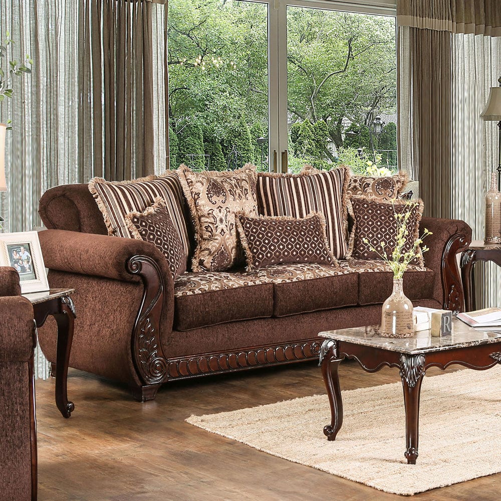 Furniture of America - Tabitha Sofa in Brown/Gold - SM6109-SF – AFA Stores