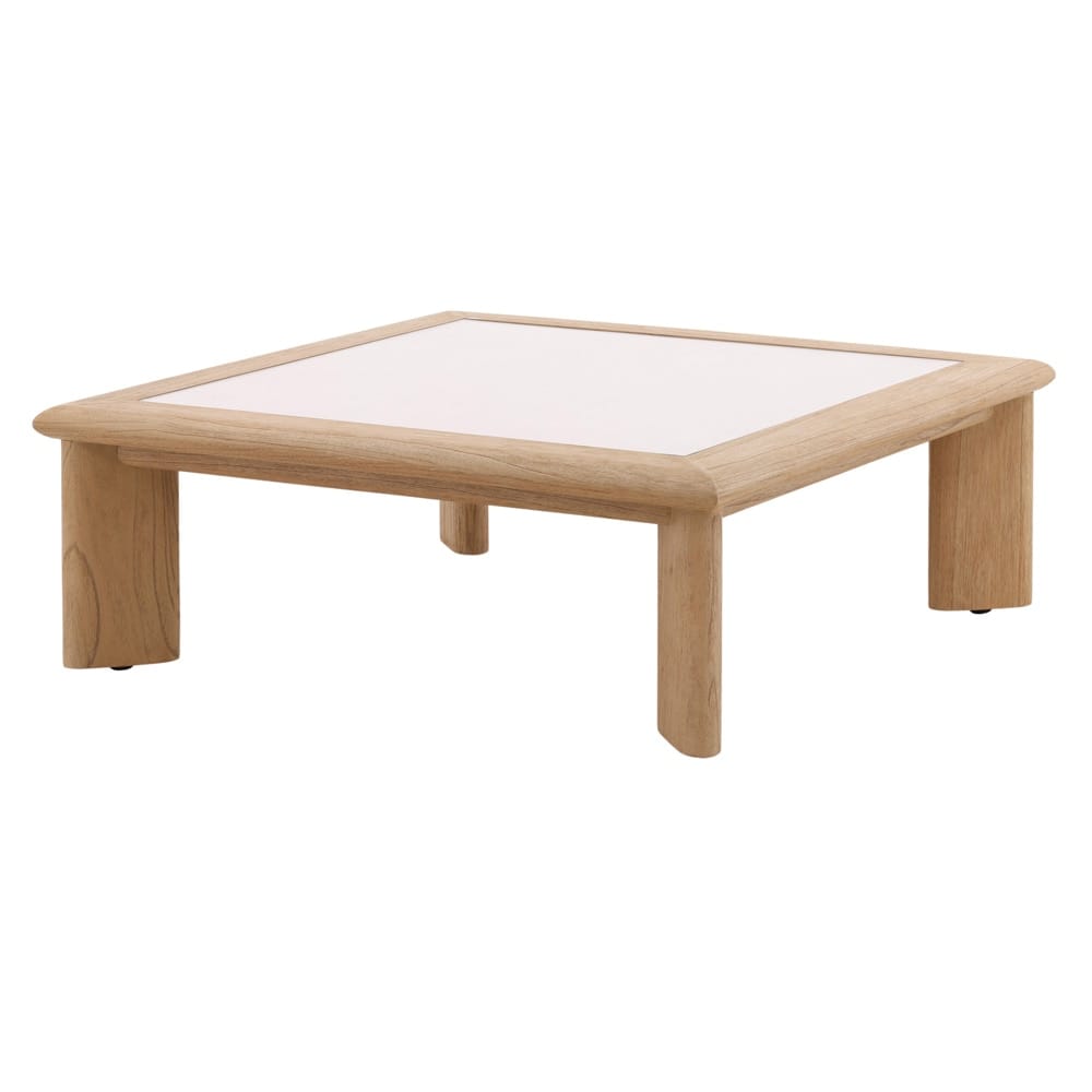 Henry & Mason - Maynard Mindi Wood (White Cedar) Coffee Table with Gla ...