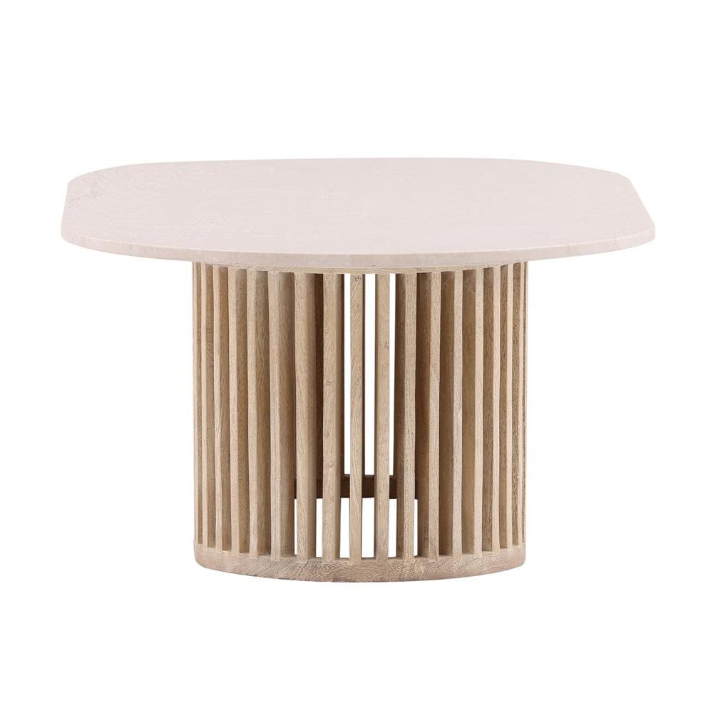 Henry & Mason - Varine Whitewashed Mango Wood Coffee Table with Natura ...
