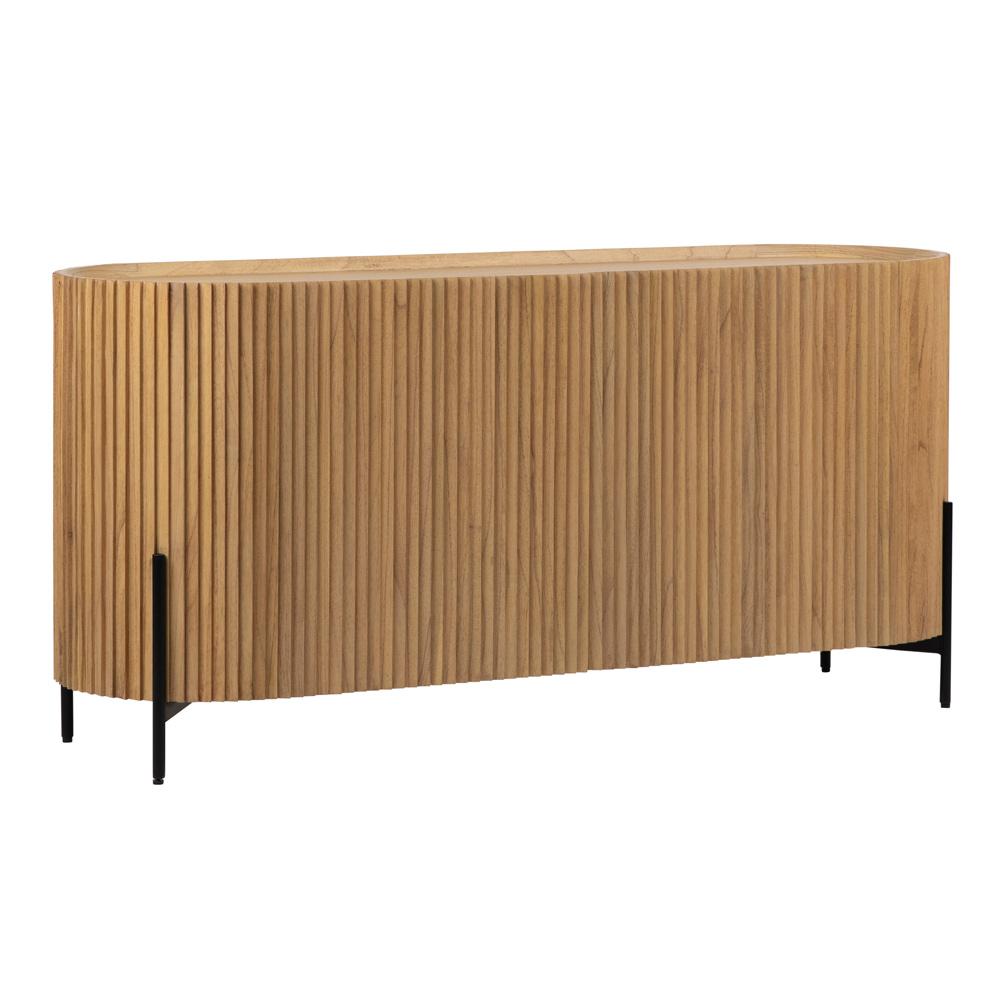 Henry & Mason - Vette 59" Natural Mindi Wood Sideborad with Black Iron ...