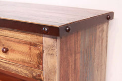 IFD - Antique Multicolor Multicolor Server 2 Drawers, 2 Mesh Doors - I ...