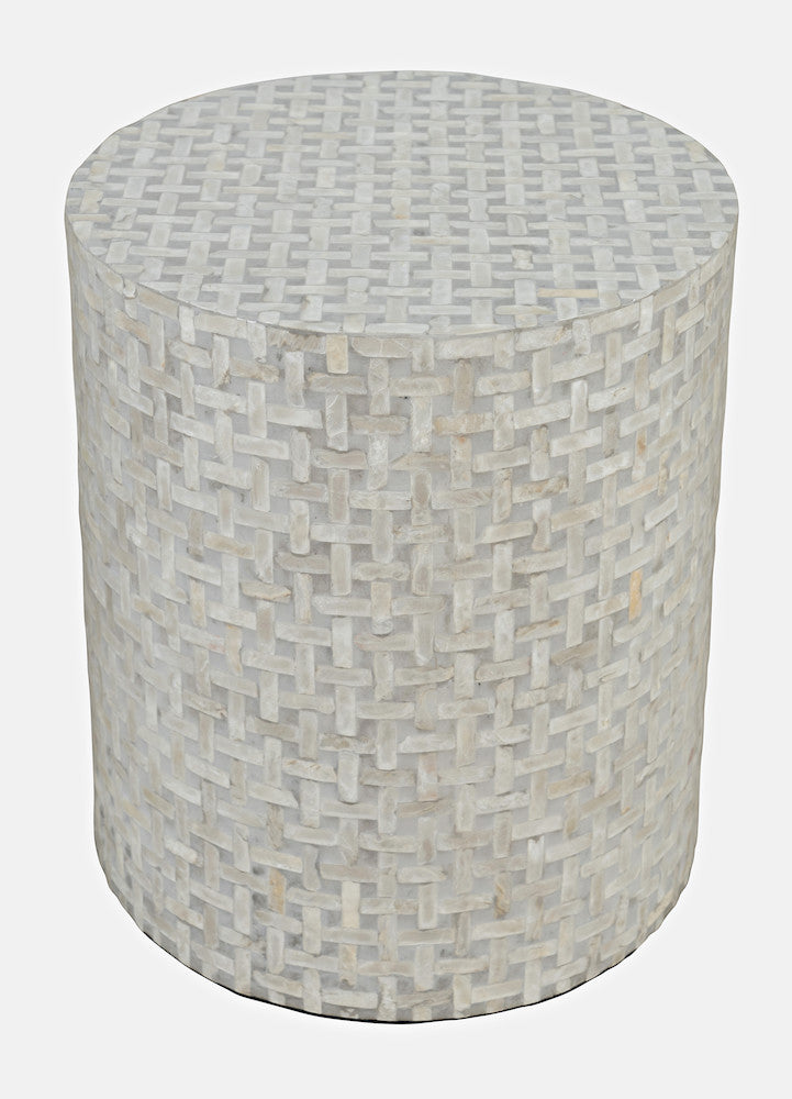 Jofran - Global Archive Round Terrazzo Capiz Shell Accent Table - Grey ...