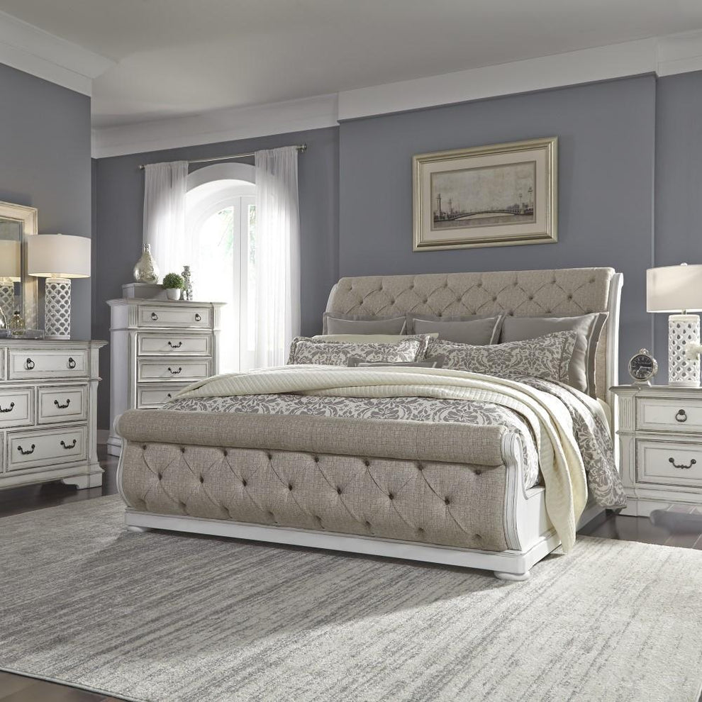Liberty Furniture - Abbey Park 5 Piece Queen Uph Sleigh Bed, Dresser ...