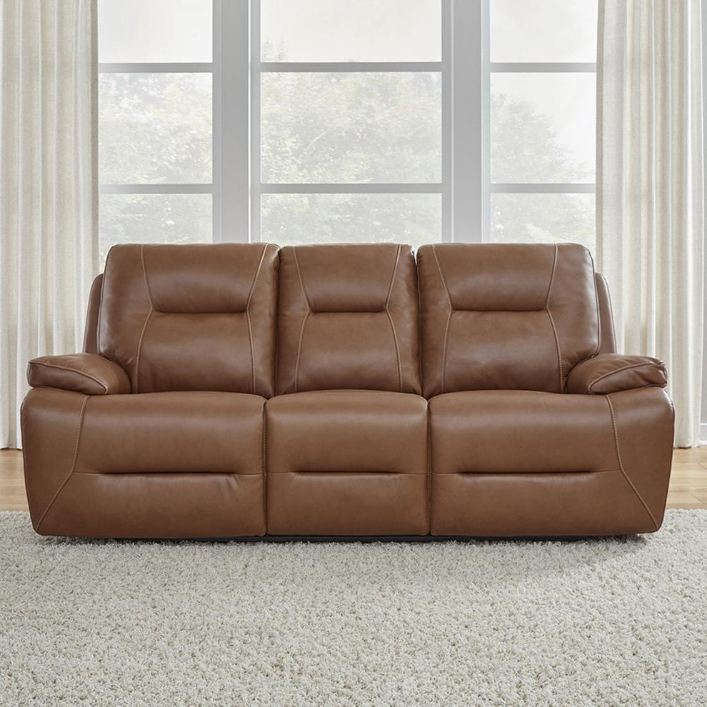 Liberty Furniture - Cameron Sofa P3 & ZG - Saddle in Dakota Saddle Lea ...