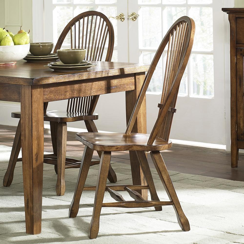 Liberty Furniture - Treasures Sheaf Back Side Chair - Oak in Rustic Oa ...