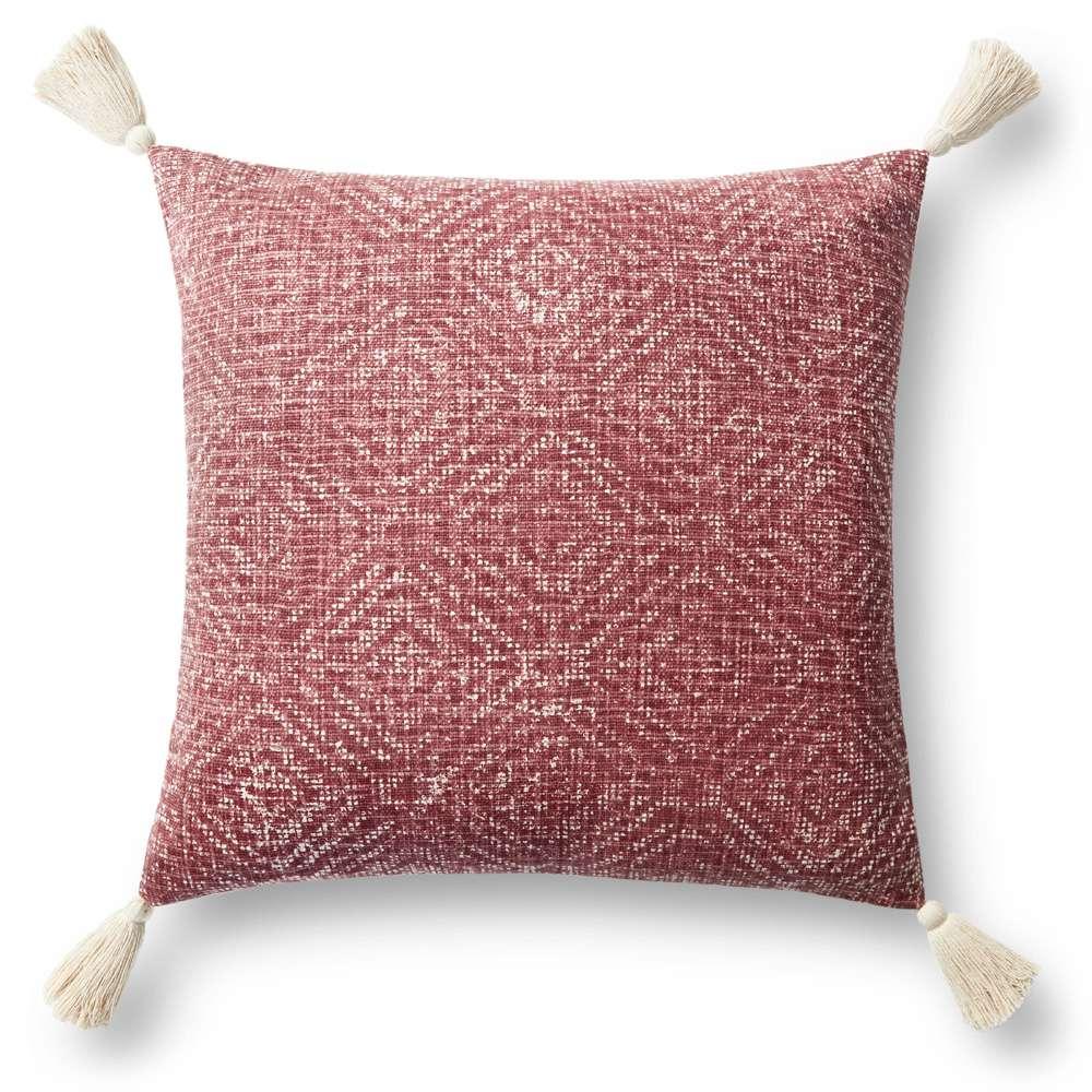 Loloi - P0621 Red 22" x 22" Cover w/Poly Pillow - PSETP0621RE00PIL3 ...