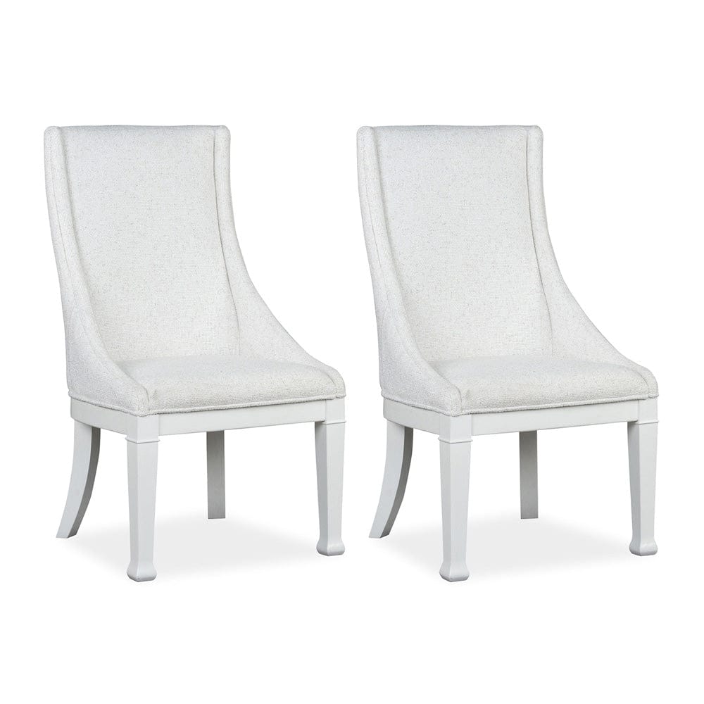 Magnussen - Kingston Whisper White And Cerused Nutmeg Upholstered Host ...