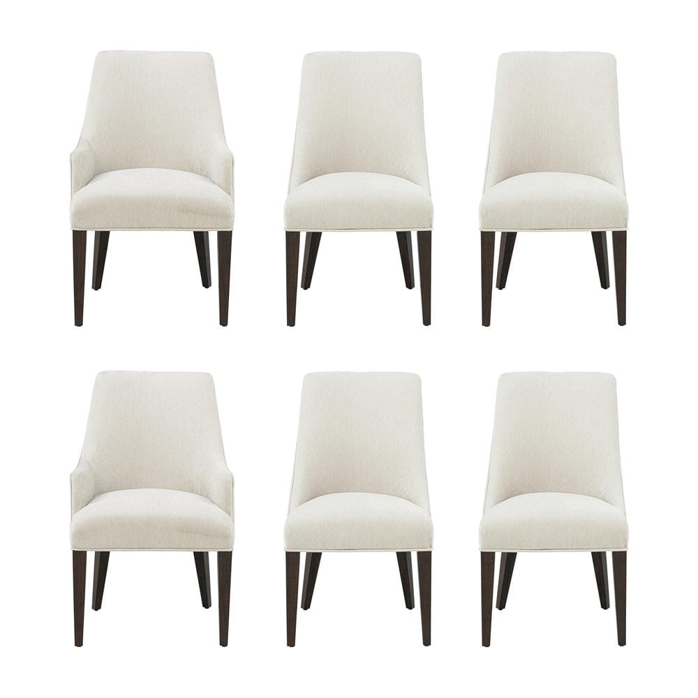 Manhattan Comfort - 6-Piece Beever Dining Chair and Arm Chair in Cream ...