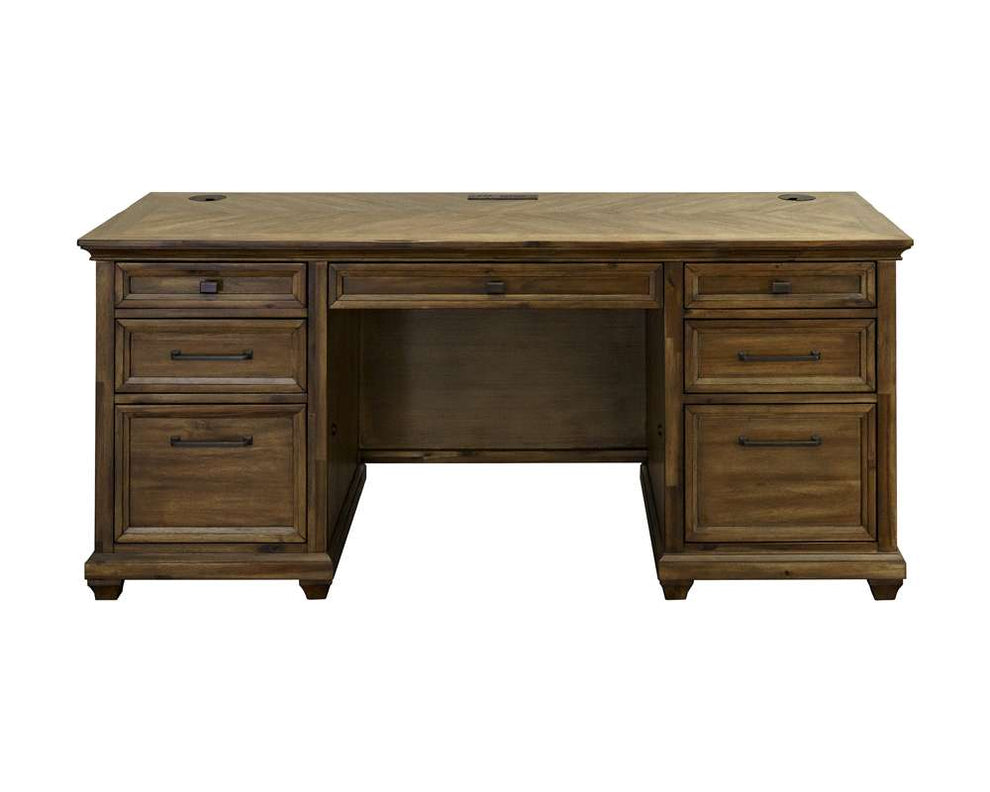 Martin Furniture - Porter - Traditional Credenza, Wood Office Desk, Wr ...