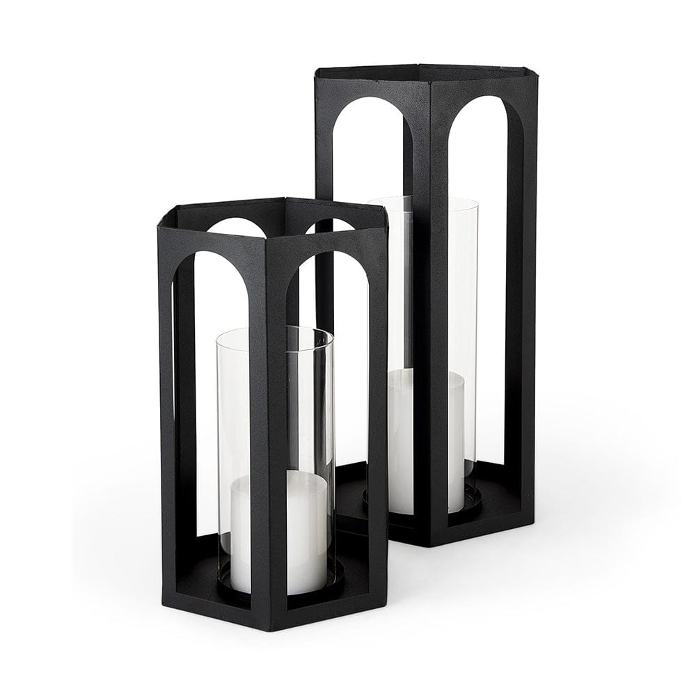 Mercana - Balley 9.4L x 9.4W x 19.7H Set of Two Matte Black Metal Hexa ...