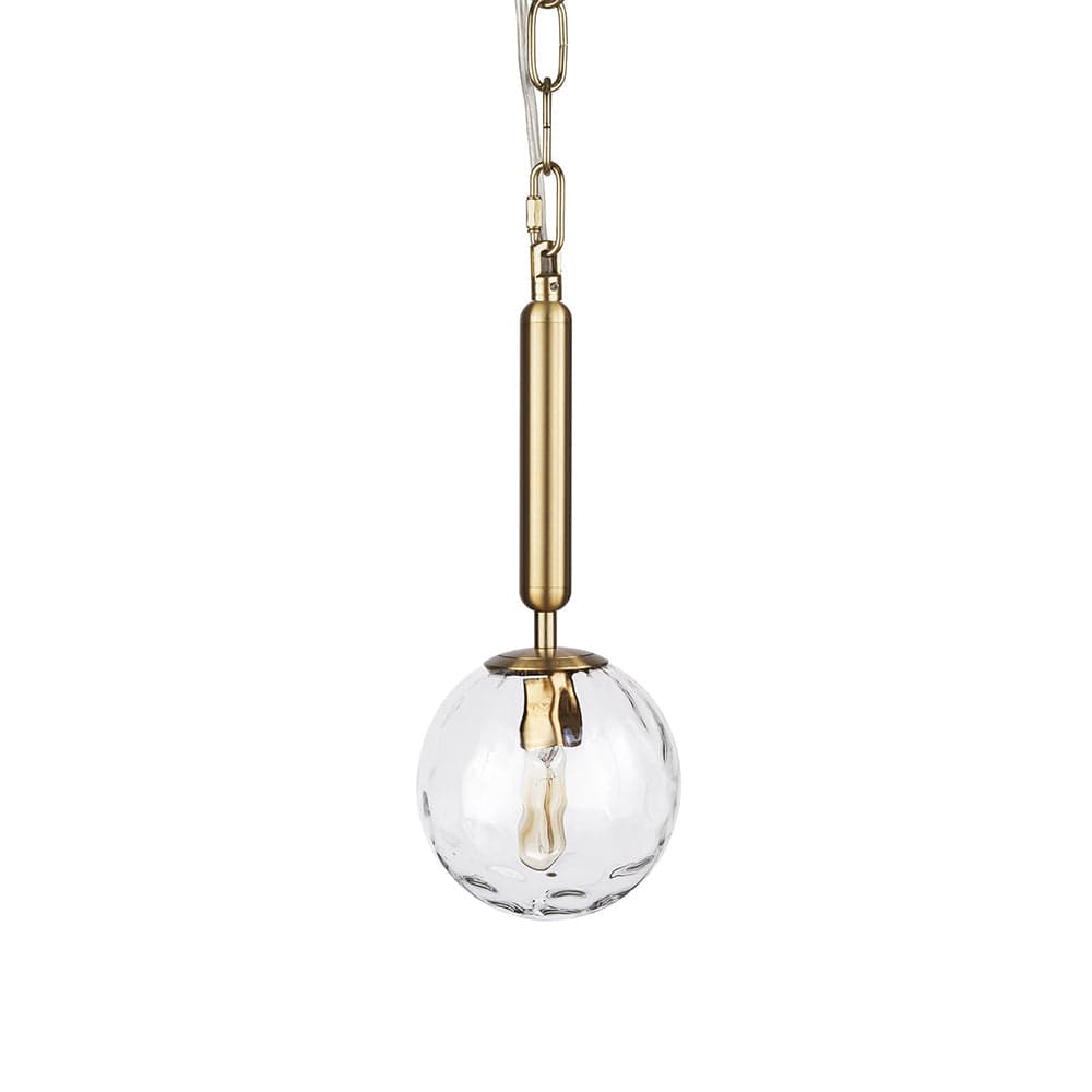 Mercana - Britton Gold Metal w/ Clear Glass Globe 1-Light Pendant Ligh ...