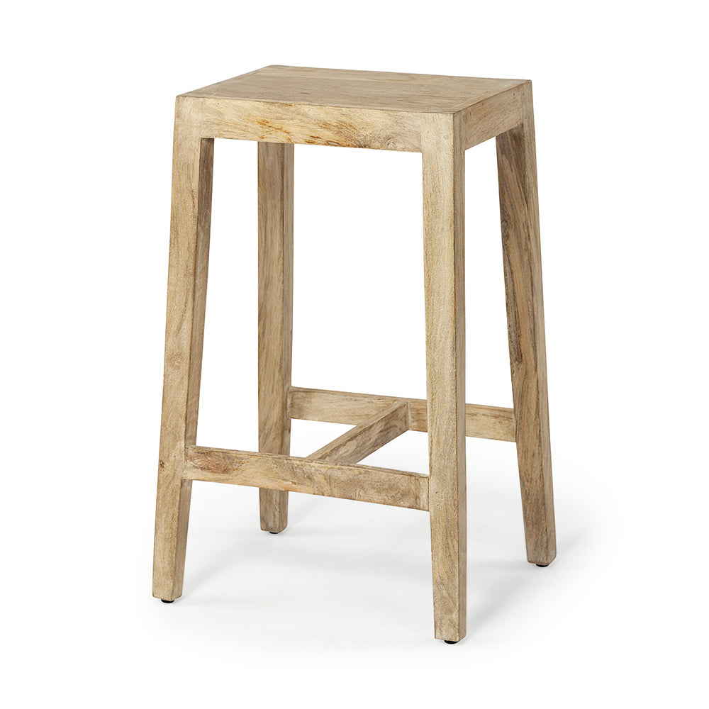 Mercana - Colony 25" Seat Height Brown Wood Seat & Frame Stool - 50352 ...