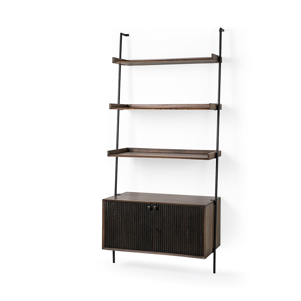 Mercana - Grace 37.5L x 20W x 82H Two-Toned Brown Wood Three Shelf She ...
