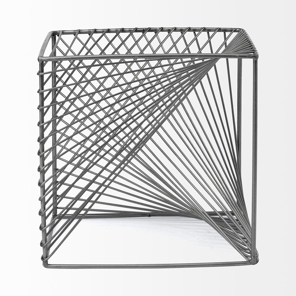 Mercana - Rochon 8L x 8W Gray Metal Decorative Cube - 68535 – AFA Stores