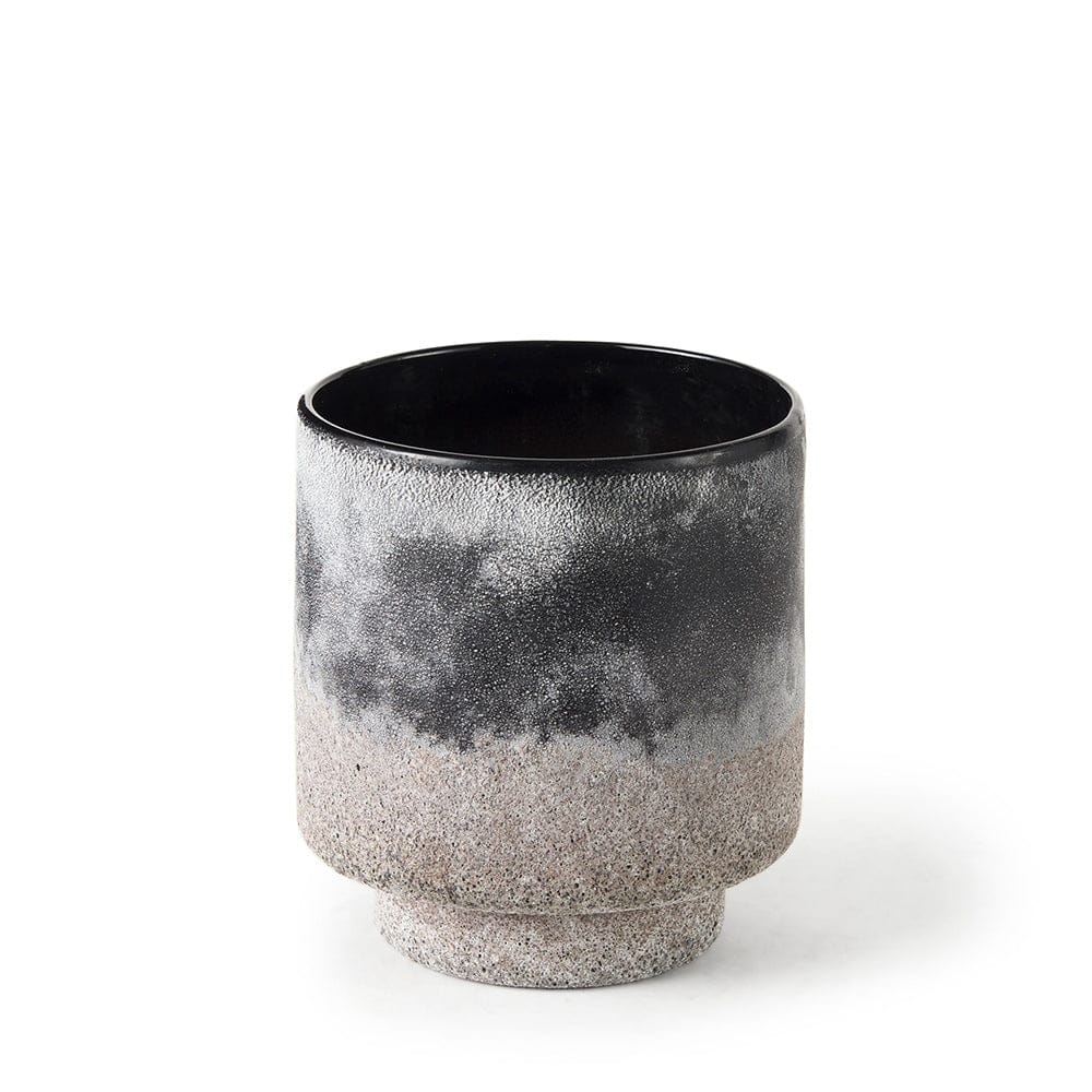Mercana - Squally 6.0L x 6.0W x 6.4H Black/Brown Glass Ombre Textured ...