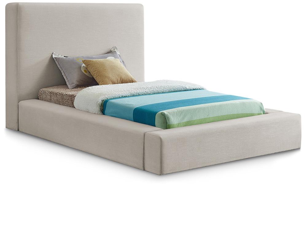 Meridian Furniture - Devin Beige Linen Textured Fabric Twin Bed - Devi ...