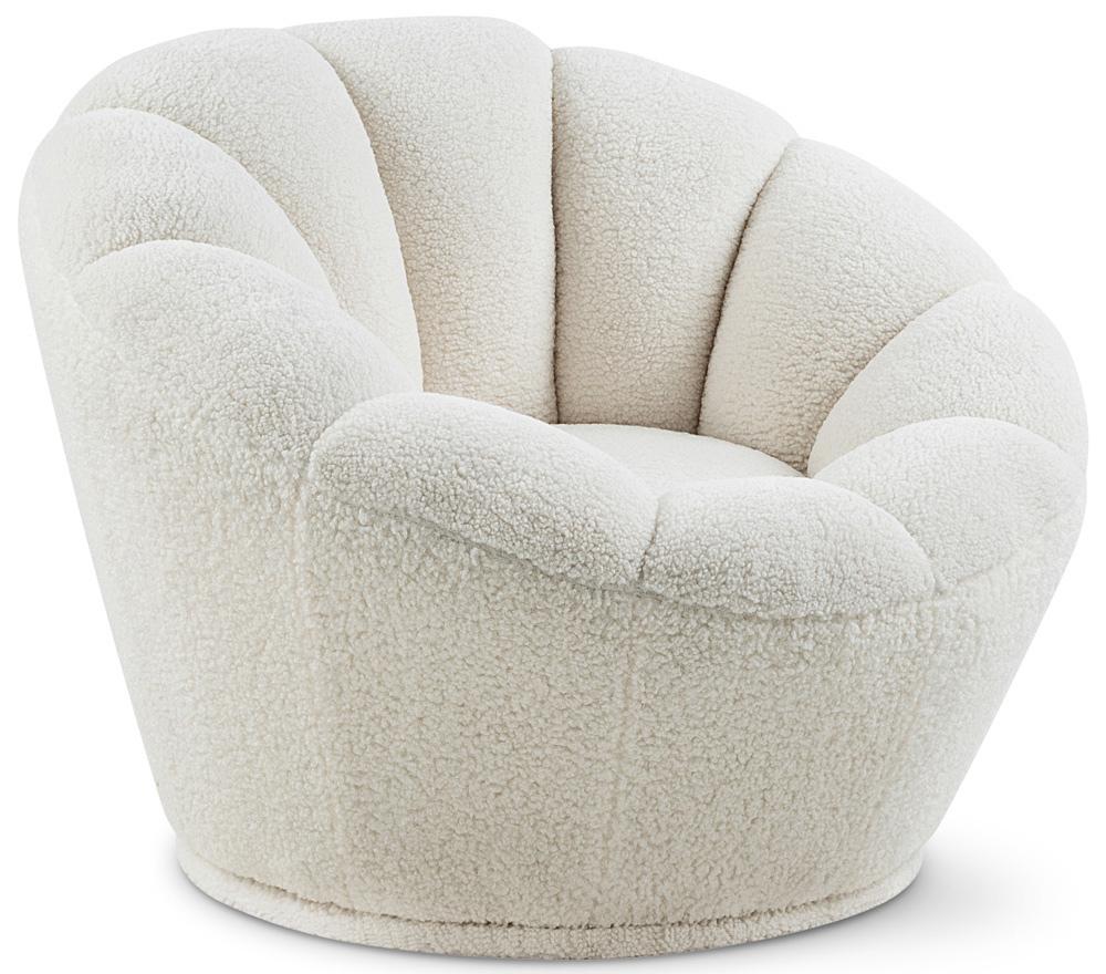 Meridian Furniture - Dream White Faux Sheepskin Fur Accent Chair - 514 ...