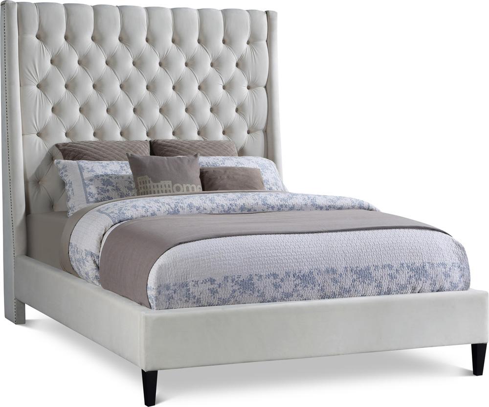 Meridian Furniture - Fritz Cream Velvet Queen Bed - FritzCream-Q – AFA ...