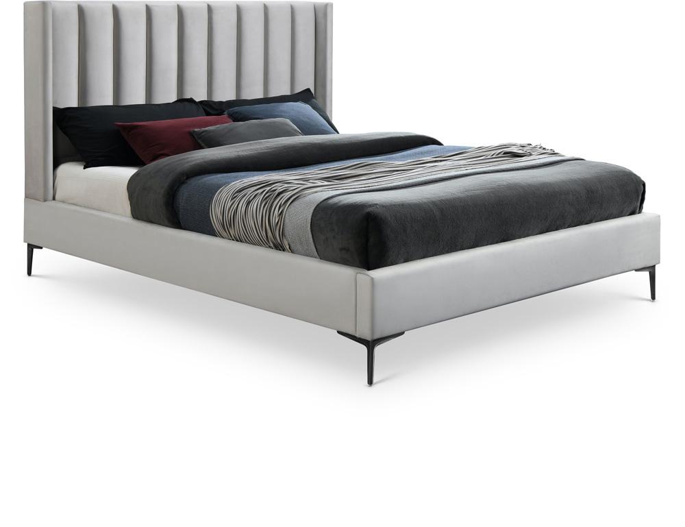 Meridian Furniture - Nadia Cream Velvet King Bed - NadiaCream-K – AFA ...