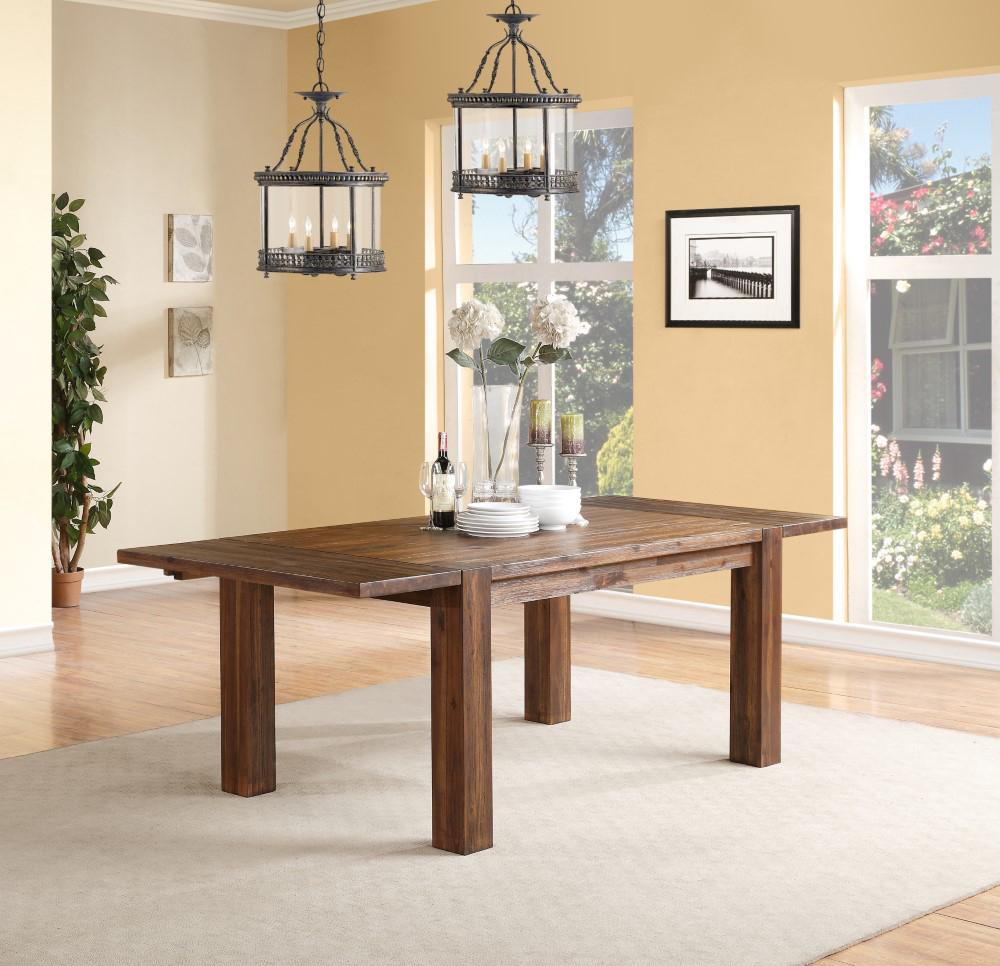 Modus Furniture - Meadow Solid Wood Extending Dining Table in Brick Br ...