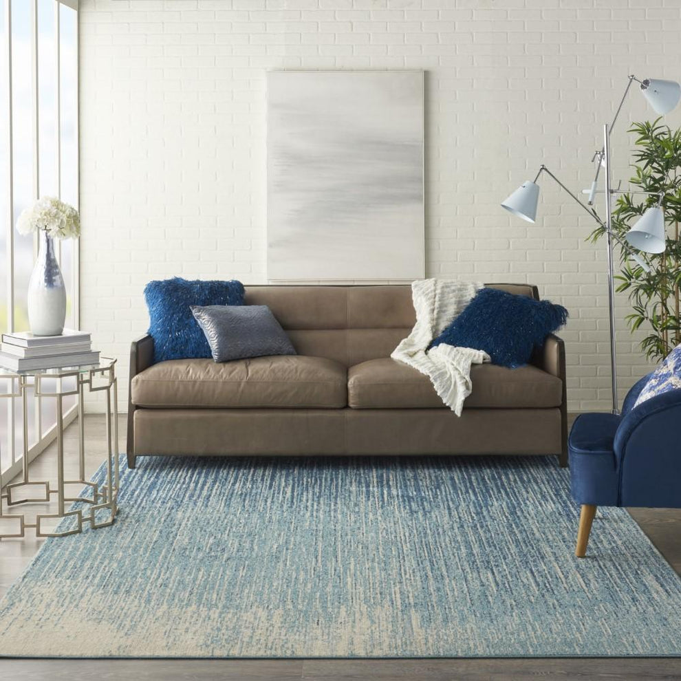 Nourison - Passion Area Rug - 9' x 12' Navy/Light Blue - PSN09 ...