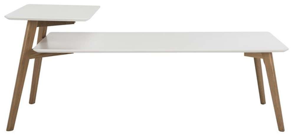 Safavieh - Basil 2 Tier Coffee Table - White - Oak - FOX8200A – AFA Stores
