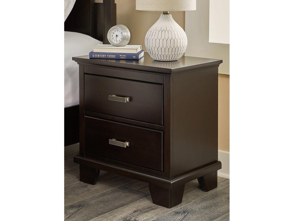 Signature Design by Ashley - Covetown Two Drawer Night Stand in Dark B ...