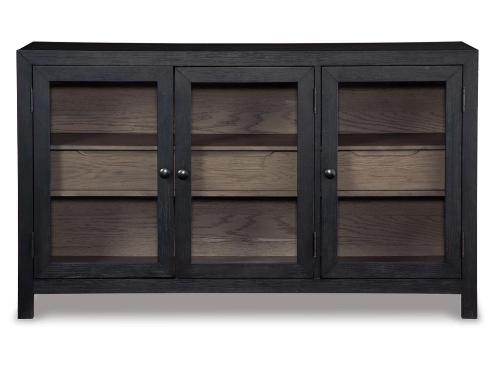 Signature Design by Ashley - Lenston Accent Cabinet in Black/Gray - A4 ...