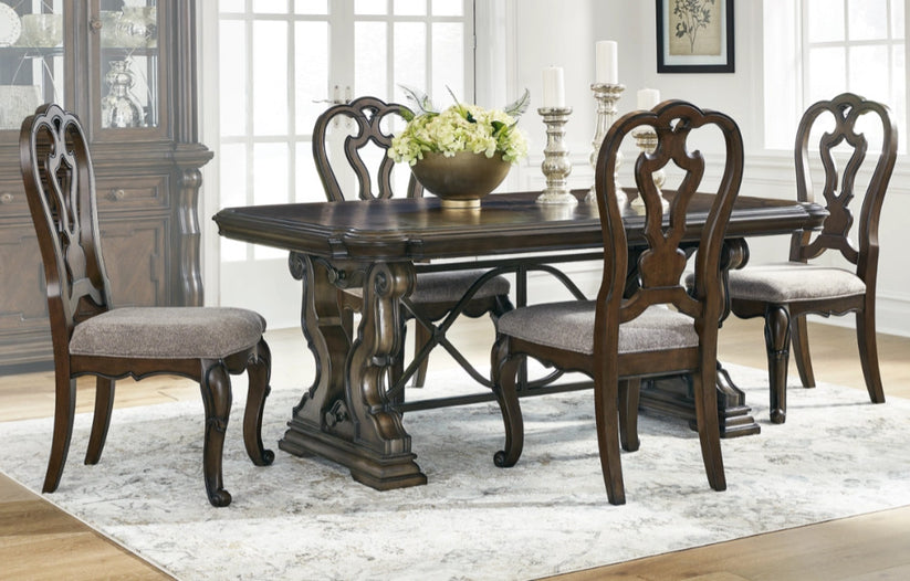 Signature Design by Ashley - Maylee Dining Table And 4 Chairs in Dark ...