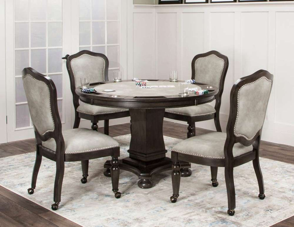 Sunset Trading - 5 Piece Vegas Dining and Poker Table Set - Reversible ...