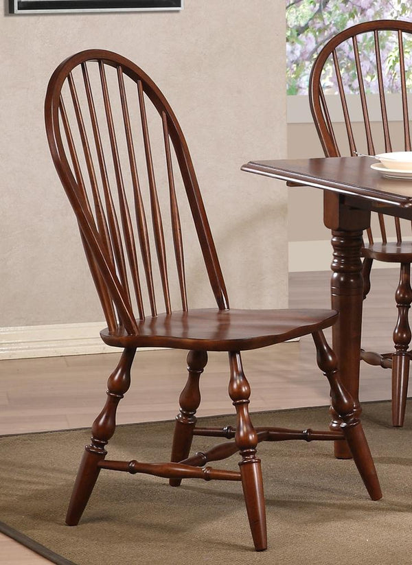 Sunset Trading - Andrews Windsor Spindleback Dining Chair in Chestnut ...