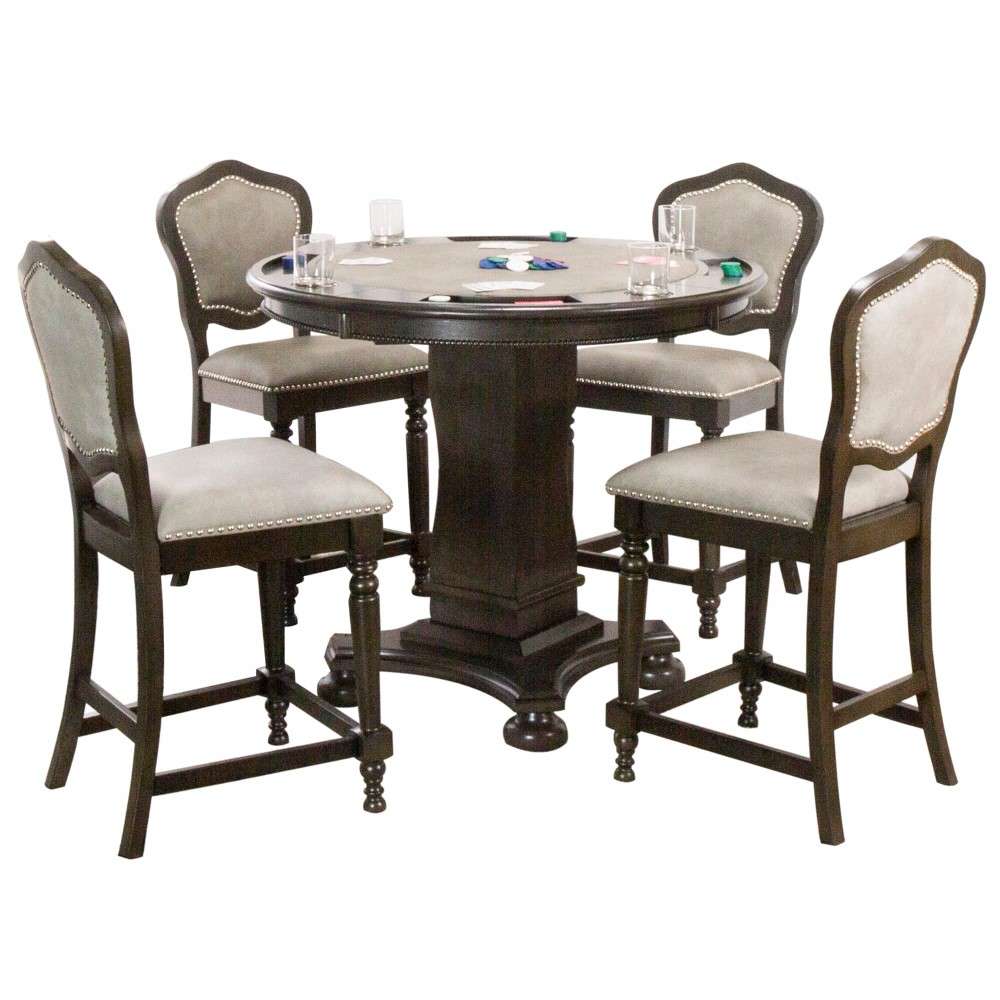 Sunset Trading - Vegas 5 Piece 42" Round Counter Height Dining, Chess ...