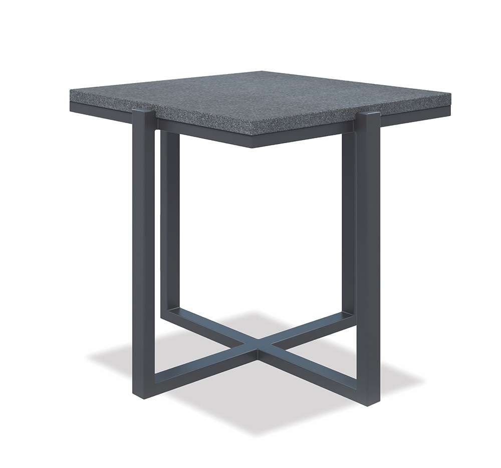 Sunset West - Square End Table, Slate Finish with Granite Top - SW4717 ...