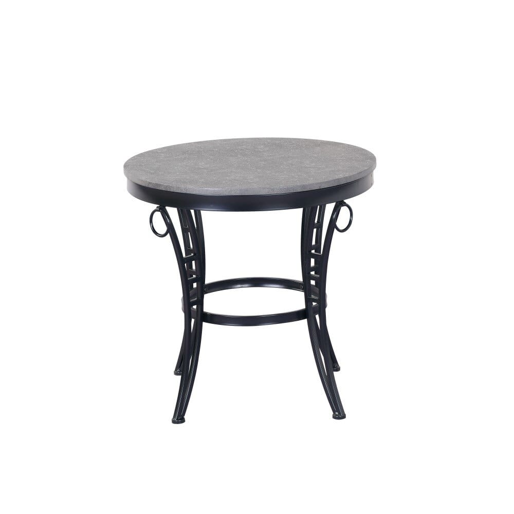 Wallace & Bay - Gallagher Cinder Gray 24" Round End Table with Round ...