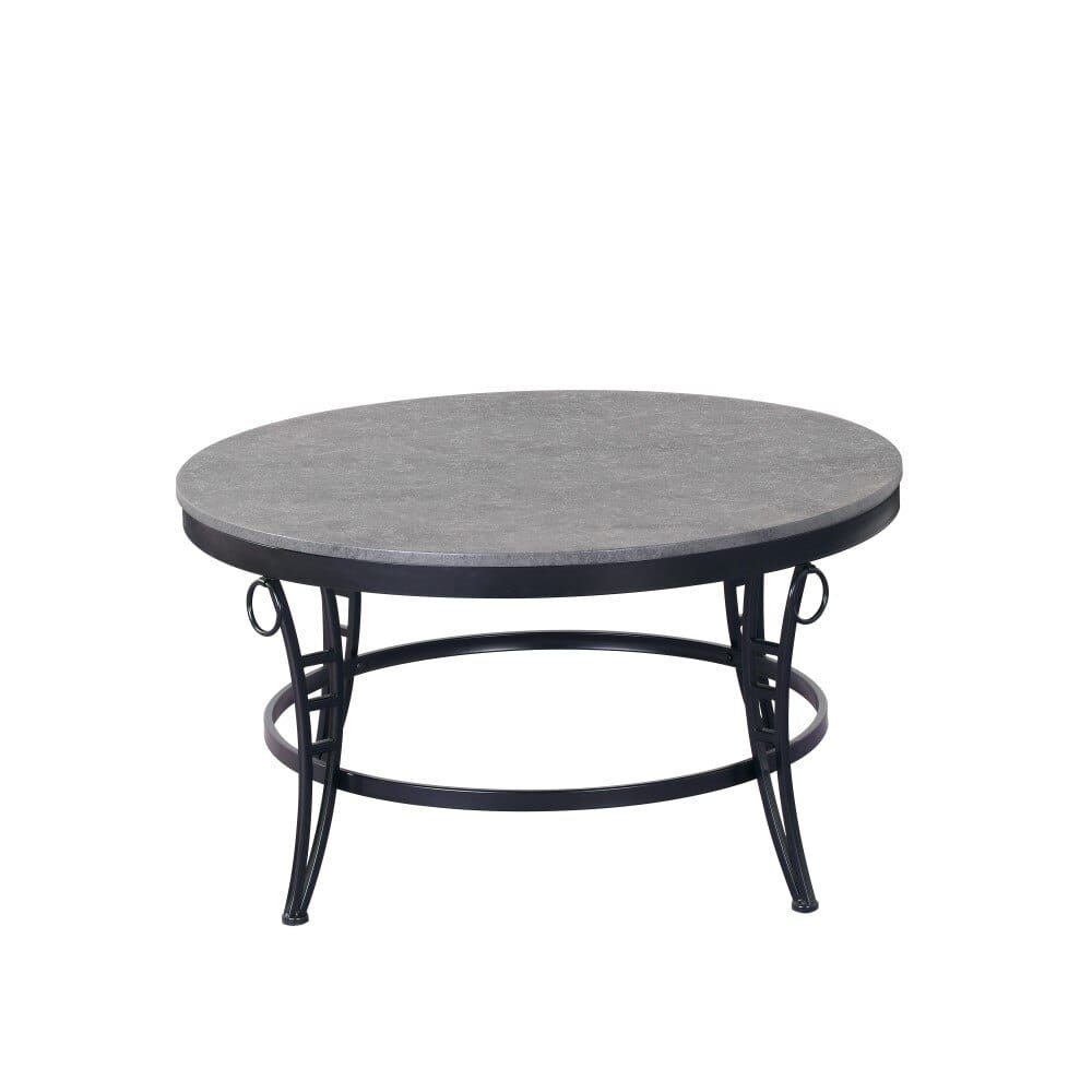 Wallace & Bay - Gallagher Cinder Gray 35" Round Coffee Table with Round ...