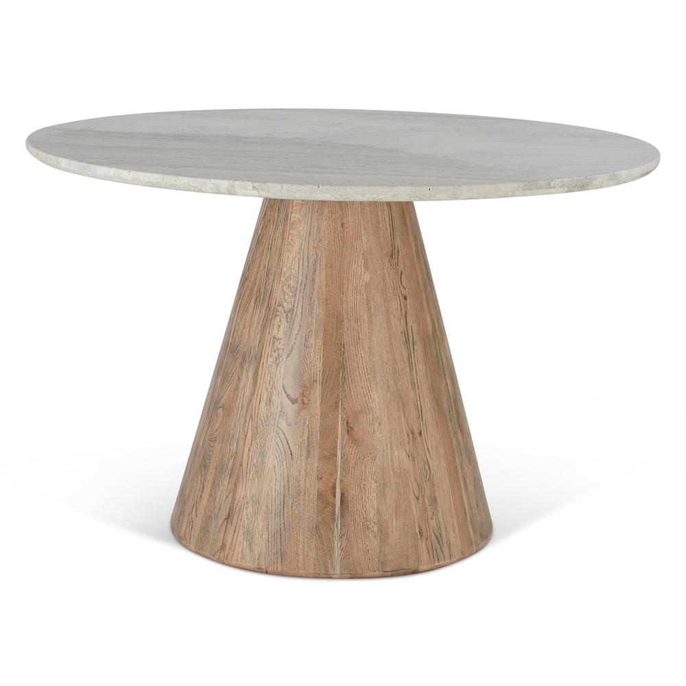 World Interiors - Caldera 48" Round Dining Table in White Travertine ...