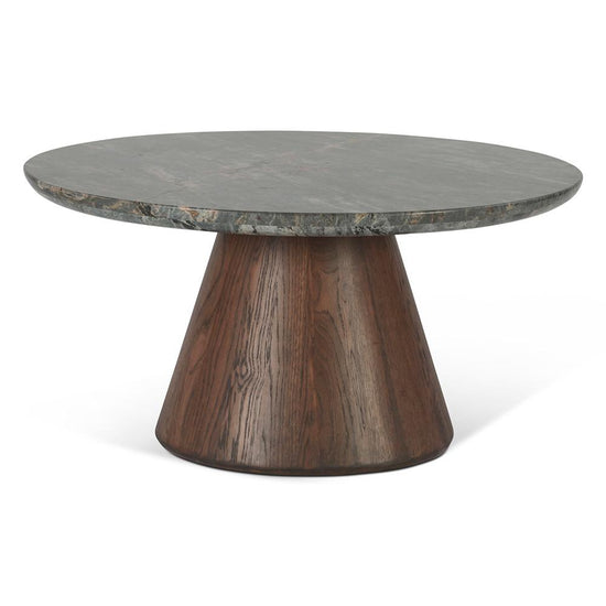 World Interiors - Caldera Coffee Table with Lava Marble and Dark Oak B ...