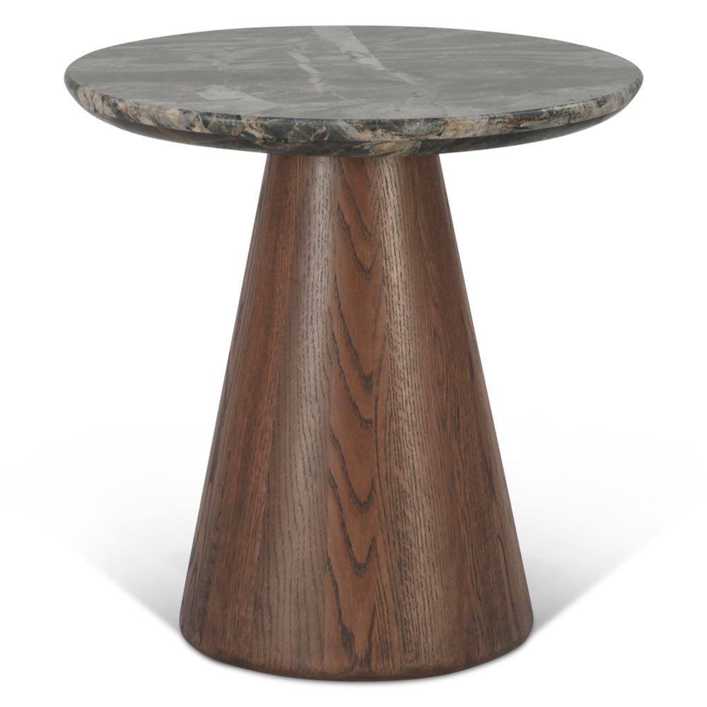 World Interiors - Caldera Side Table in Lava Marble and Dark Oak - ZWC ...