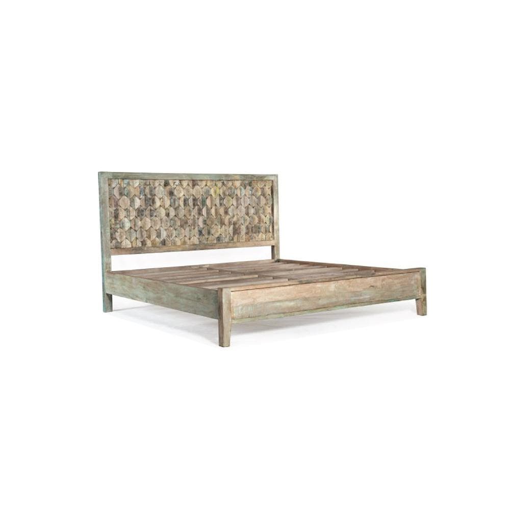 World Interiors - Cordoba Queen Bed in Reclaimed Wood with Vintage Tea ...